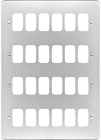 MK Grid Plus K3514ALM 24 Gang Grid Front Plate Metalclad PEC Lights Online Grid Switches And