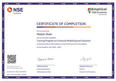 Moksh Shah On Linkedin Financialmodelling Valuation Nsecertification Finance…