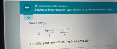 Solved Equations And InequalitiesSolving A Linear Equation Chegg