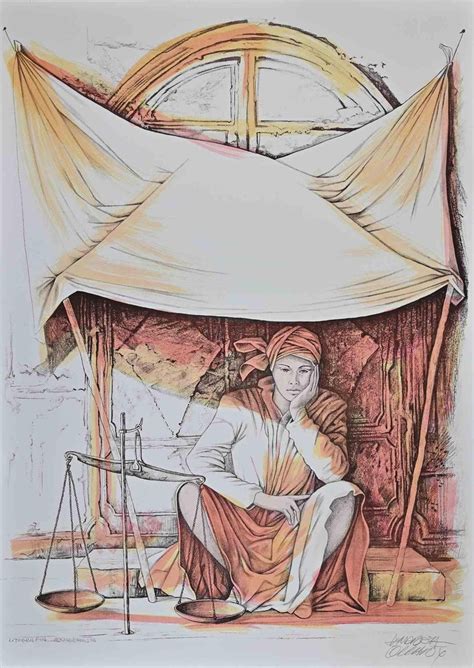 Andrea Quarto Libra Zodiac Hand Colored Lithograph By A Quarto