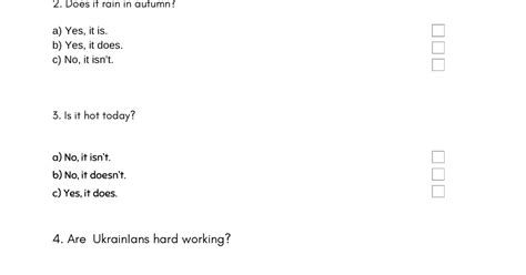 Test “general Questions “ Тест Англійська мова