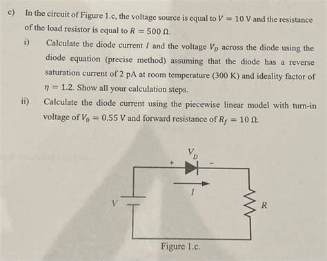 Solved C In The Circuit Of Figure 1c The Voltage Sour