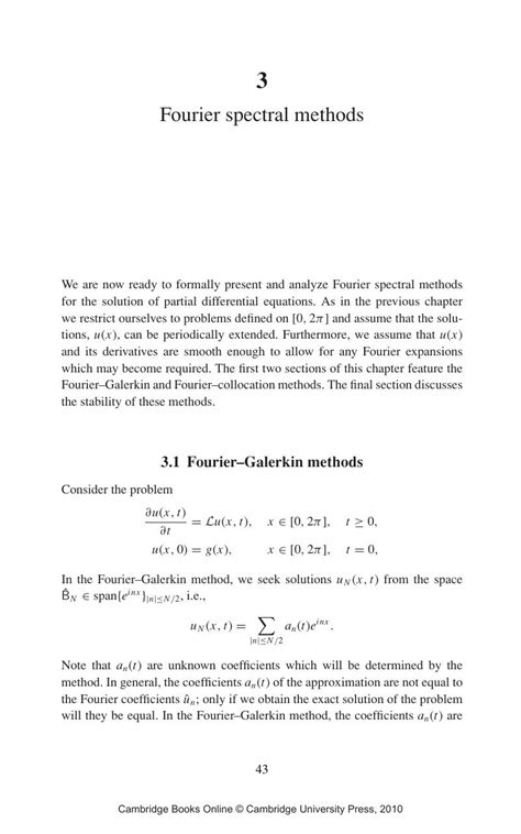 Fourier Spectral Methods Chapter 3 Spectral Methods For Time