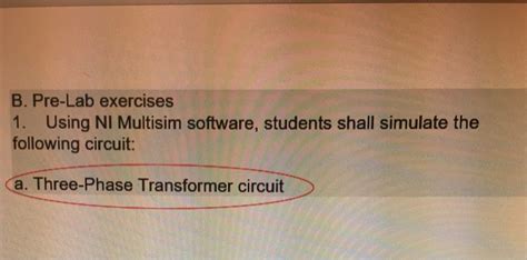 Solved B Pre Lab Exercises Using NI Multisim Software Chegg