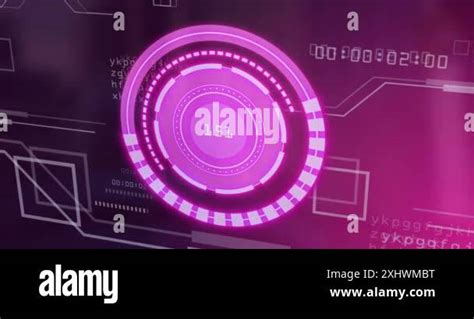 Animating Futuristic Digital Interface With Circular Progress Indicator And Data Processing