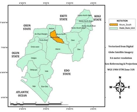 Map Of Akure South Local Government Area In Ondo State Setting Source