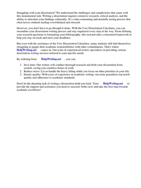 Uwe Dissertation Calculator Pdf Thesis Millennials