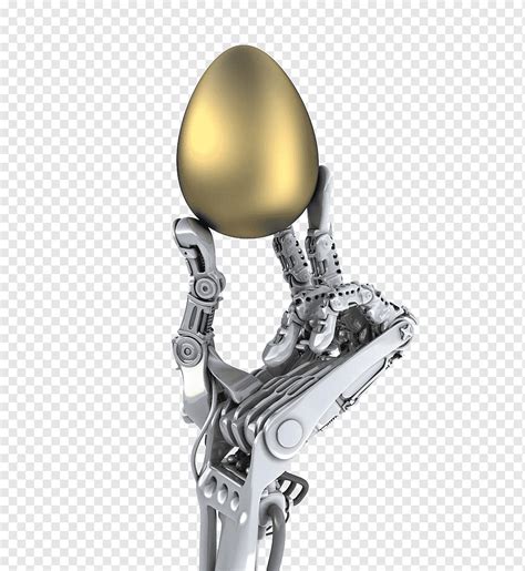 로봇 팔 로봇 일러스트 기계 황금 계란을 들고 마이크로폰 골든 프레임 손 Png Pngwing