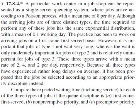 solved т 17 8 4 a particular work center in a job shop can