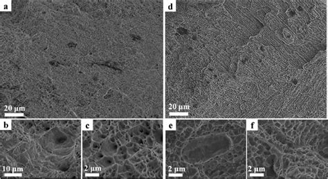 Sem Fractographs Of Fractured Tensile Specimens Deformed At A C Room