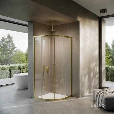 Cloud Quadrant Brushed Gold Shower Enclosure Lusso