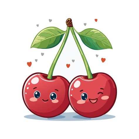 Un Linda Cereza Fruta Ilustración 55735346 Vector En Vecteezy
