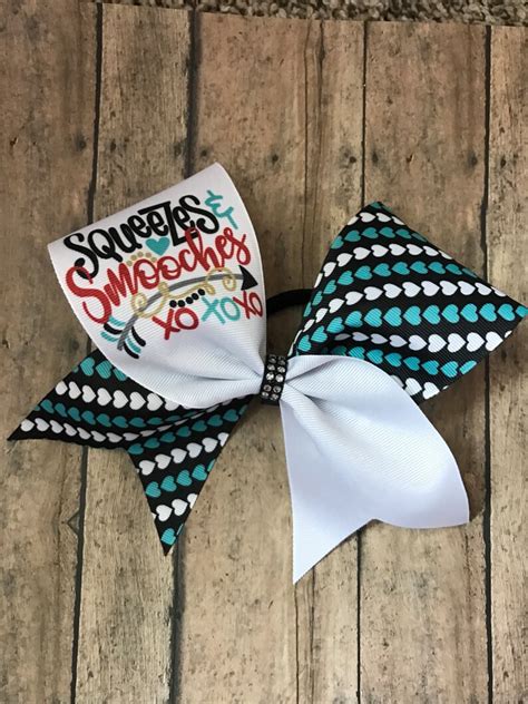 Adorable Valentines Day Cheer Bow Sublimated On White Etsy