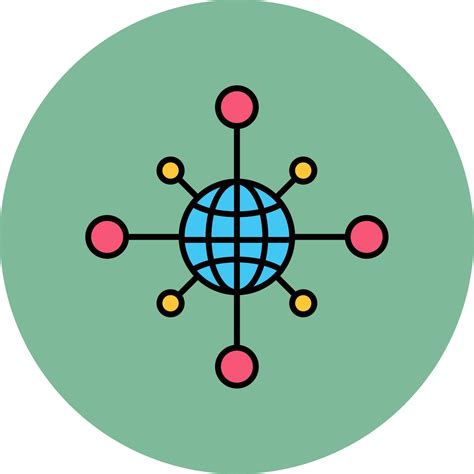 Networking Line Filled Multicolour Circle Icon 37768951 Vector Art At