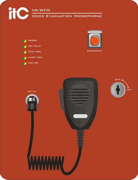 Va Wfm Voice Evacuation Microphone Itc Malaysia Pa System Led