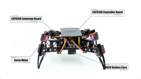Acebott Qd020 Esp8266 Quadruped Bionic Spider Robot Kit With Arduino Acecode Scratch Youtube