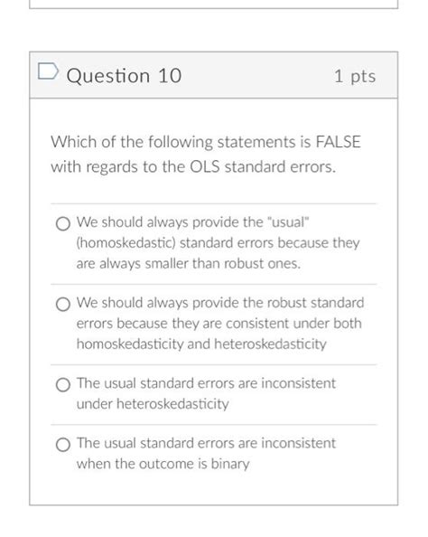 solved question 6 1 pts select all the assumption used to