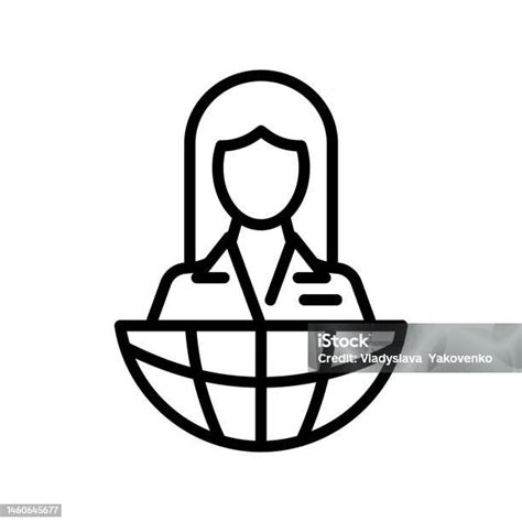 Tv 발표자 라인 아이콘입니다 행성 보도 자료 속보 안주인 방송 텔레비전 소셜 미디어 매스 미디어를 가진 여자 서비스 개념입니다 흰색 배경에 벡터 선 아이콘 가격에 대한