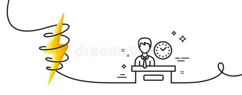 Presentation Time Line Icon Watch Sign Continuous Line With Curl Vector Stock Vector