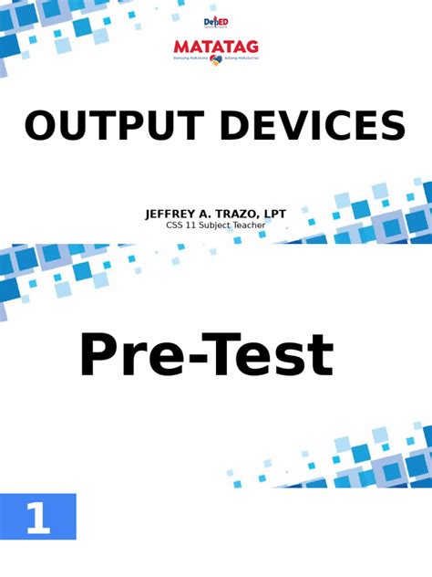 Css 11 Pco Lo1 3 Output Devices Pdf Computer Monitor Printer