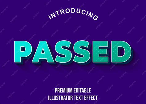 Premium Vector Passed 3d Light Green Text Effect Font Style