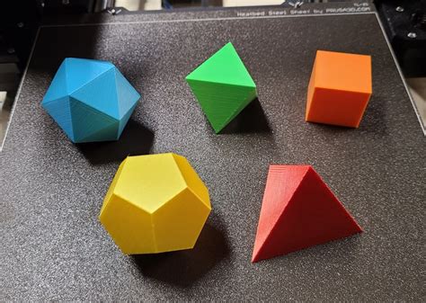 Large 3d Printed Platonic Solids Tetrahedron Cube Etsy