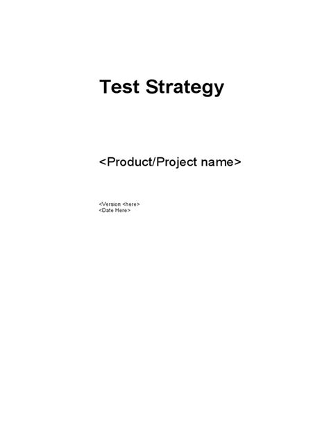 Test Strategy Template Pdf Software Engineering Computing