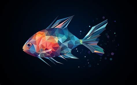 Premium Ai Image Geometric Fins Polygonal Fish Logo