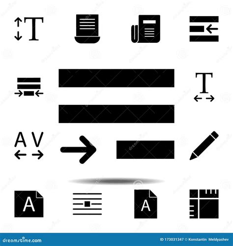 justify text icon simple glyph flat vector of text editor set icons