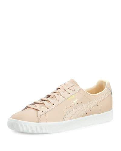 Puma Men S Clyde Leather Low Top Sneaker Natural Tan Modesens Sneakers Top Sneakers