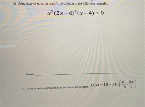Answered 3 Using Interval Notation Specify The Solution To The Followng Inequality X² 2x 6 ° X