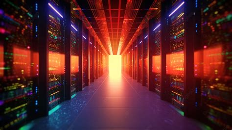 服務器數據室模糊內部背景的 3d 渲染 硬件 智力 黑客背景圖片和桌布免費下載