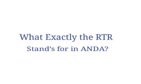 What Exactly The Rtr Stands For In Anda