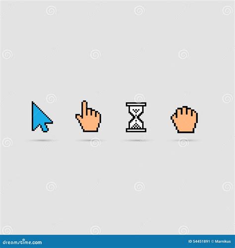 Pixel Colorful Cursors Icons Stock Illustration Illustration Of
