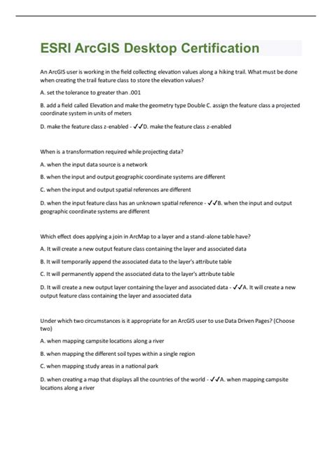 esri arcgis desktop certification 255 question with 100 correct answers verified and
