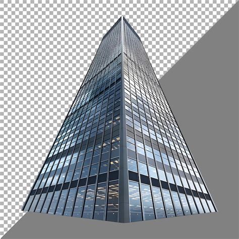 투명한 배경에 큰 마천루 건물의 3d 렌더링 Ai 생성 프리미엄 Psd 파일