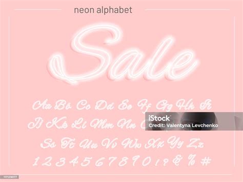 네온 스크립트 알파벳 글꼴입니다 흰색 네온 대문자와 소문자와 숫자 0명에 대한 스톡 벡터 아트 및 기타 이미지 0명 Fashion Show 가루눈 Istock