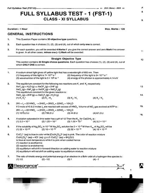 Full Syllabus Test Pdf