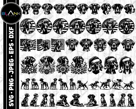 German Shorthaired Pointer Bundle Svg Png Jpeg Eps Dxf Bundle Silhouette Cricut Commercial Use