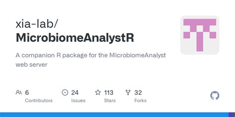 GitHub Xia Lab MicrobiomeAnalystR A Companion R Package For The MicrobiomeAnalyst Web Server
