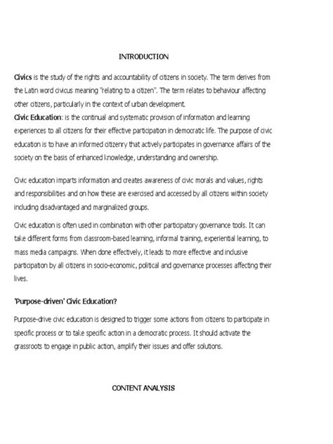 Civic Education Assignment Pdf