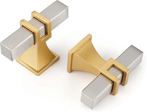 Lepatape 10 Pack Cabinet Knobs Brushed Nickel And Gold Dresser Drawer Knobs Silver And Gold