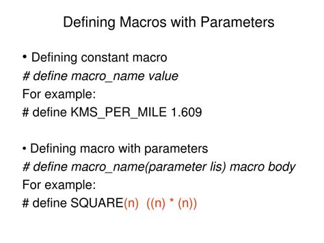 PPT Defining Macros With Parameters PowerPoint Presentation Free Download ID