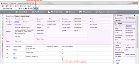 Printing A Despatch Note Manually