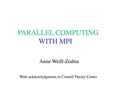 Ppt Parallel Computing With Mpi Powerpoint Presentation Free