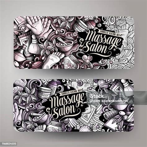 마사지 손으로 그린 낙서 배너 세트 만화 상세한 전단지 0명에 대한 스톡 벡터 아트 및 기타 이미지 0명 3차원 형태 개체 그룹 Istock