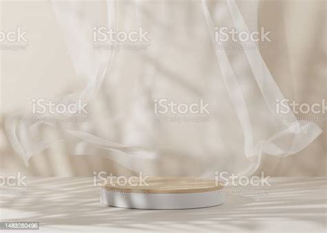 3d 흰색 연단 또는 흰색과 나무 단상 무대 흰색 모형 스탠드 제품 장면 베이지색 배경 3d 연단 무대 그림 렌더링 0명에 대한 스톡 사진 및 기타 이미지 Istock