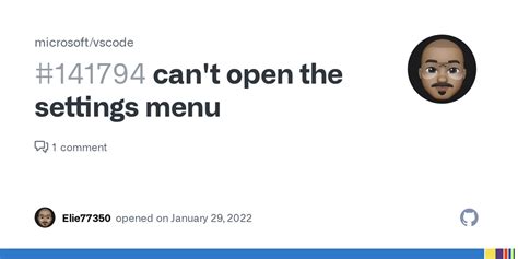 Can T Open The Settings Menu Issue Microsoft Vscode GitHub