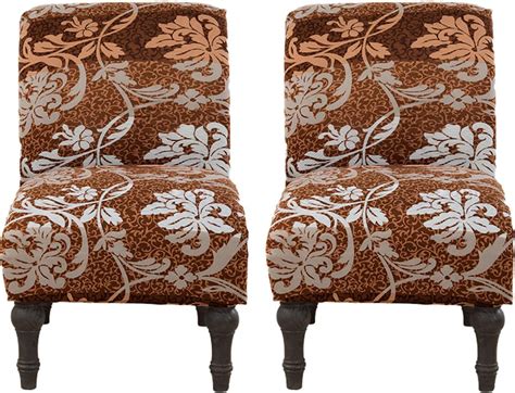 Armless Chair Slipcover 2 Pieces Printed Armless Accent Chair Cover