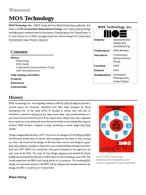 Mos Technology Pdf Integrated Circuit Microcomputers